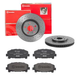 Brembo Bremsensatz-Vorderachse XTRA LINE SK8K0F2301 Bremsensatz, Scheibenbremse vorne rechts links Gelocht/innenbel. 320mm f&uuml;r HONDA 45022TL0G50 45251