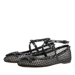 Valentino Garavani Loafer - Rockstud Ballerina - Gr. 37 (EU) - in Schwarz - f&uuml;r Damen