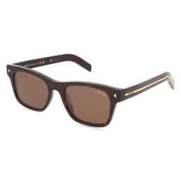 Prada 0PR A17S | Herren-Sonnenbrille | Fassung: Vollrand, Eckig, Acetat, Havanna Dunkel | Glasfarbe: Braun