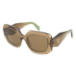Prada 0PR B23S | Damen-Sonnenbrille | Fassung: Vollrand, Quadratisch, Acetat, Braun Transparent | Glasfarbe: Braun