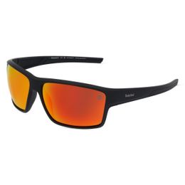 Timberland TB9277 | Unisex-Sonnenbrille | Fassung: Vollrand, Quadratisch, Acetat Spritzguss, Schwarz Matt | Glasfarbe: Orange