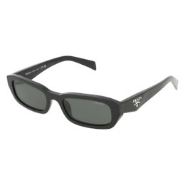 Prada 0PR B06S | Damen-Sonnenbrille | Fassung: Vollrand, Eckig, Acetat, Schwarz | Glasfarbe: Grau