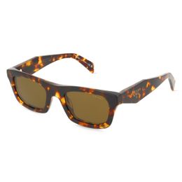 Prada 0PR C06S | Damen-Sonnenbrille | Fassung: Vollrand, Pilot, Acetat, Braun Gelb | Glasfarbe: Braun