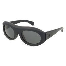 Moncler 0ME8015U RAMILLON | Unisex-Sonnenbrille | Fassung: Vollrand, Oval, Kunststoff, Schwarz | Glasfarbe: Grau