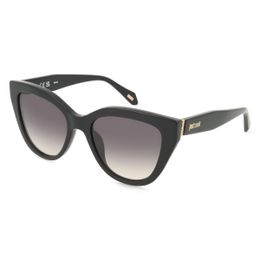 Just Cavalli SJC173 | Damen-Sonnenbrille | Fassung: Vollrand, Butterfly, Kunststoff, Schwarz Gl&auml;nzend | Glasfarbe: Grau Verlaufend