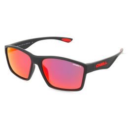 O`Neill O'NEILL ONS 9024 2.0 | Herren-Sonnenbrille | Fassung: Vollrand, Quadratisch, Kunststoff, Schwarz Rot | Glasfarbe: Rot