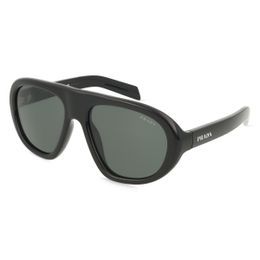 Prada PR C05S | Damen-Sonnenbrille | Fassung: Vollrand, Quadratisch, Acetat, Schwarz | Glasfarbe: Grau
