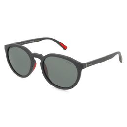 Polo Ralph Lauren 0PH4232U | Herren-Sonnenbrille | Fassung: Vollrand, Rund, Kunststoff, Schwarz Matt | Glasfarbe: Grau