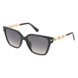 Michael Kors 0MK2263U PIEDMONT | Damen-Sonnenbrille | Fassung: Vollrand, Quadratisch, Kunststoff, Schwarz | Glasfarbe: Grau Verlaufend