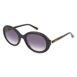Sandro SA6072 | Damen-Sonnenbrille | Fassung: Vollrand, Rund, Acetat, Schwarz | Glasfarbe: Grau Verlaufend