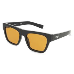 Prada 0PR C03S | Herren-Sonnenbrille | Fassung: Vollrand, Eckig, Acetat, Schwarz | Glasfarbe: Gelb