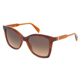 Liu Jo LJ822S | Damen-Sonnenbrille | Fassung: Vollrand, Butterfly, Kunststoff, Havanna | Glasfarbe: Gr&uuml;n Verlaufend