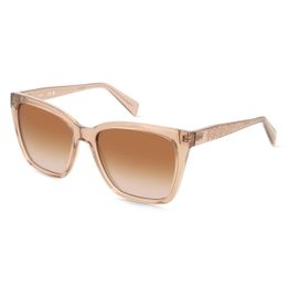 Liu Jo LJ818S | Damen-Sonnenbrille | Fassung: Vollrand, Eckig, Kunststoff, Beige | Glasfarbe: Grau Verlaufend