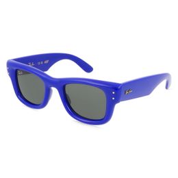 Ray-Ban 0RB4940 WAYFARER PUFFER | Unisex-Sonnenbrille | Fassung: Vollrand, Quadratisch, Kunststoff, Blau | Glasfarbe: Grau