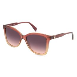 Liu Jo LJ822S | Damen-Sonnenbrille | Fassung: Vollrand, Butterfly, Kunststoff, Rot Beige | Glasfarbe: Violett Verlaufend Mehrfarbig