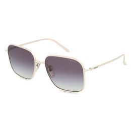 Prada 0PR C54SD | Damen-Sonnenbrille | Fassung: Vollrand, Quadratisch, Metall, Silber | Glasfarbe: Grau Verlaufend