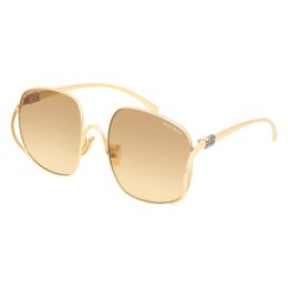 Miu Miu 0MU A57S | Damen-Sonnenbrille | Fassung: Vollrand, Quadratisch, Metall, Gold | Glasfarbe: Gelb Verlaufend