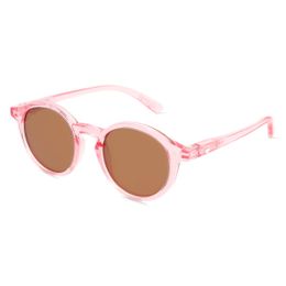 OKIDOKI SAMMY SUN JUNIOR (5-10) | Kinder-Sonnenbrille | Fassung: Vollrand, Panto, Kunststoff, Kristall Pink | Glasfarbe: Braun