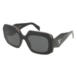 Prada 0PR B23S | Damen-Sonnenbrille | Fassung: Vollrand, Quadratisch, Acetat, Schwarz | Glasfarbe: Grau