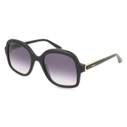 Sandro SA6074 | Damen-Sonnenbrille | Fassung: Vollrand, Quadratisch, Acetat, Schwarz | Glasfarbe: Grau Verlaufend
