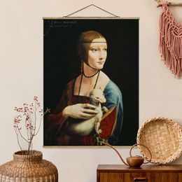 Bilderwelten Stoffbild mit Posterleisten Leonardo da Vinci - Die Dame mit dem Hermelin