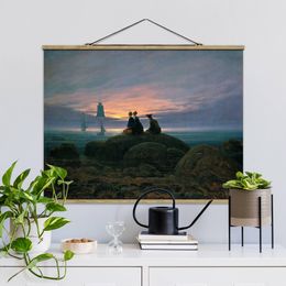 Bilderwelten Stoffbild mit Posterleisten Caspar David Friedrich - Mondaufgang am Meer