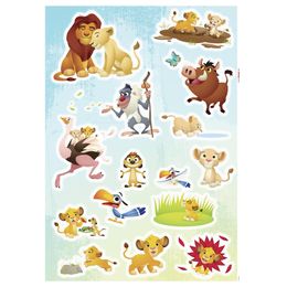 Bilderwelten Wandtattoo Wald Illustration selbstklebend Wandaufkleber - Lion King Wildlife - B&auml;ume Kinderzimmer Baby M&auml;dchen Jungen
