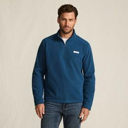 LANDS' END Anyweather Fleece-Pullover mit Rei&szlig;verschluss, Herren,  Blau, Polyester, by Lands' End