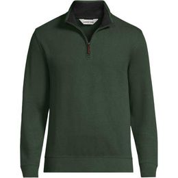 LANDS' END Rei&szlig;verschluss-Pullover aus Bedford-Ripp, Herren,  Gr&uuml;n, Baumwolle, by Lands' End