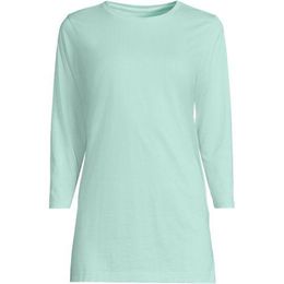 LANDS' END Supima-Shirt mit 3/4-&Auml;rmeln, Damen,  Blau, Baumwolle, by Lands' End