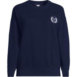 LANDS' END Sweatshirt SERIOUS SWEATS, Damen,  Blau, Elasthan/Baumwoll-Mischung/Polyester-Mischung, by Lands' End