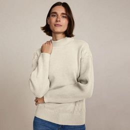 LANDS' END Stehkragenpullover Silk Touch, Damen,  Wei&szlig;, Polyester/Nylon/Viskose, by Lands' End