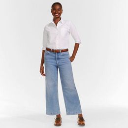 LANDS' END Recover Culotte-Jeans High Waist, Damen,  Blau, Baumwolle/Elasthan, by Lands' End