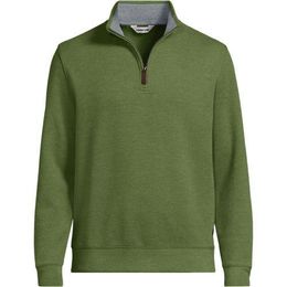 LANDS' END Rei&szlig;verschluss-Pullover aus Bedford-Ripp, Herren,  Gr&uuml;n, Baumwolle, by Lands' End