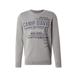 CAMP DAVID Pullover Herren Gr&ouml;&szlig;e 4XL grau / dunkelgrau / wei&szlig;