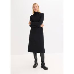 bonprix Ausgestelltes Midikleid, schwarz