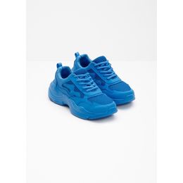 bonprix Chunky Sneaker mit Mesh-Einsatz, blau, Vegan