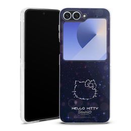 DeinDesign Galaxy Z Flip 7 FE Handy Hard Case Schutzh&uuml;lle transparent Smartphone Handy H&uuml;lle Hello Kitty Weltall Merchandise Hard Case