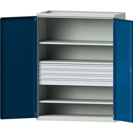 ANKE Schwerlastschrank JUMBO mit 3 Fachb&ouml;den, 4 Schubladen &agrave; 3 x 90, 1 x 120 mm, HxBxT 1950 x 1484 x 690 mm