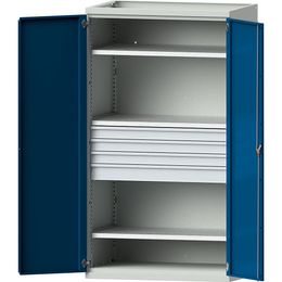 ANKE Schwerlastschrank mit 3 Fachb&ouml;den, 4 Schubladen &agrave; 3 x 90, 1 x 120 mm, HxBxT 1950 x 1084 x 690 mm