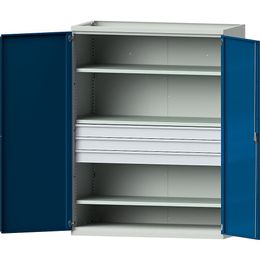 ANKE Schwerlastschrank JUMBO mit 3 Fachb&ouml;den, 3 Schubladen &agrave; 120 mm, HxBxT 1950 x 1484 x 690 mm