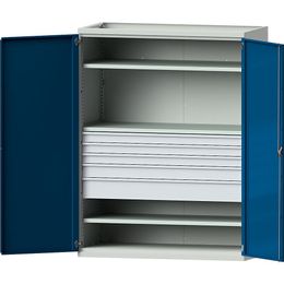 ANKE Schwerlastschrank JUMBO mit 3 Fachb&ouml;den, 5 Schubladen, HxBxT 1950 x 1484 x 690 mm