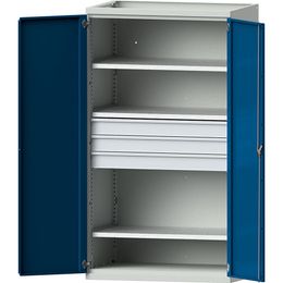 ANKE Schwerlastschrank mit 3 Fachb&ouml;den, 3 Schubladen &agrave; 120 mm, HxBxT 1950 x 1084 x 690 mm