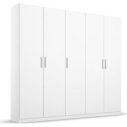 Dreht&uuml;renschrank Rauch "Kleiderschrank Schrank Garderobe KOLUNA mit Dekor-Front", wei&szlig; (alpinwei&szlig;), B:226cm H:229cm T:54cm, Holzwerkstoff, Schr&auml;nke, Dreht&uuml;renschrank, inkl. 2 Innenschubladen sowie extra Einlegeb&ouml;den MADE IN GERMANY