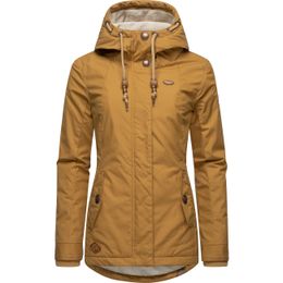 Winterjacke Ragwear "Monade", Damen, Gr. 4XL (48), beige (sand), Obermaterial: 65% Polyester, 35% Baumwolle; Futter: 100% Polyester; Wattierung: 100% Polyester, figurbetont Po-bedeckend, verstellbar Rippstrickb&uuml;ndchen mit Druckknopf, Jacken Winterjacke, Damen Winterparka mit Kapuze und m. Fleece gef&uuml;ttert, Topseller
