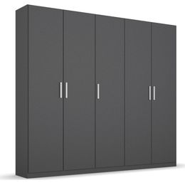 Dreht&uuml;renschrank Rauch "Kleiderschrank Schrank Garderobe KOLUNA mit Dekor-Front", grau (graumetallic), B:226cm H:229cm T:54cm, Holzwerkstoff, Schr&auml;nke, Dreht&uuml;renschrank, inkl. 2 Innenschubladen sowie extra Einlegeb&ouml;den MADE IN GERMANY