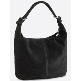 Beuteltasche Heine, Damen, Gr. B/H/T: 39cm x 49cm x 2cm, schwarz, Leder, unifarben, Taschen Beuteltasche, Topseller