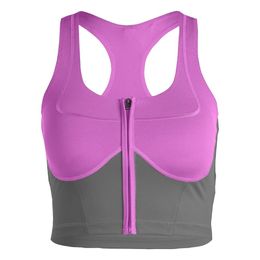 adidas by Stella McCartney Sports Top 'Two-Tone Zipped Crop' female Purple size XS