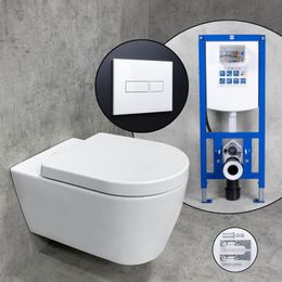 Duravit ME by Starck Wand-WC & Tellkamp WC-Sitz mit neeos Vorwandelement,, 2528090000+16601WH#SET,