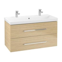 Villeroy & Boch Villeroy & Boch Avento Schrank mit Doppelwaschtisch, 2 Ausz&uuml;ge, 4156A4R1+A89200VJ,